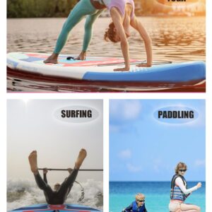 HIGHPI Inflatable Paddle Boards, 11'x33''x6'' SUP for Adults&Youth, Stand Up Paddle Boards with Accessories, Anti-Slip Deck, Stable Durable Lightweight, Suitable for Yoga Fishing Traveling