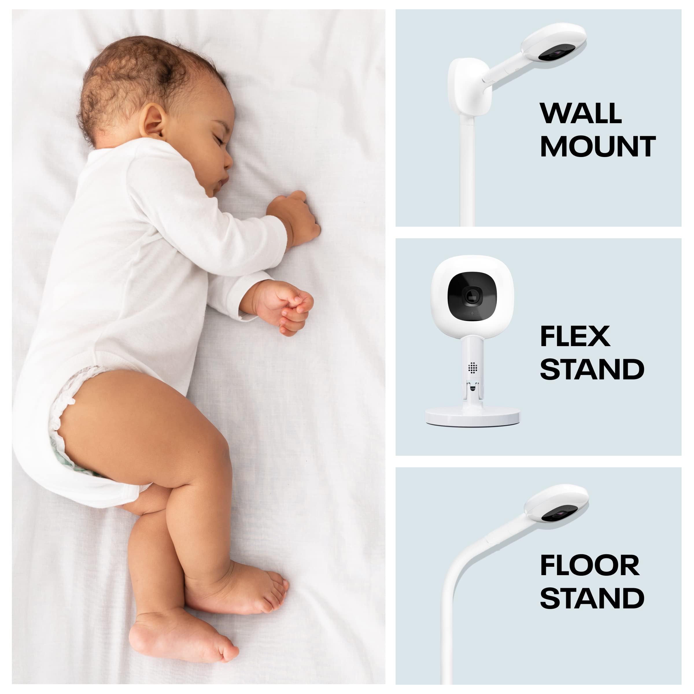 Nanit Pro Complete Monitoring System – Includes Wi-Fi HD Video Camera w/Nightlight and Night Vision, Multi-Stand, Smart Sheets & Breathing Wear Band - Tracks Infant Sleep, Breathing Motion, & Height