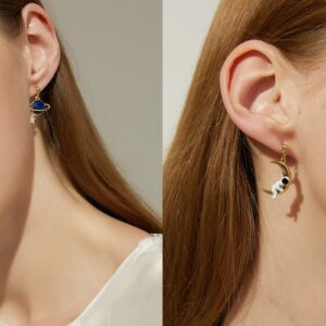 Weird Cute Fun Cool Aesthetic Earrings Abstract Face Earrings Star and Moon Earrings Lesbian Earrings Long Drop Dangle Earrings for Women and Teen Girls