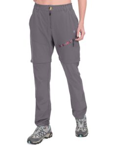 little donkey andy women's hiking pants lightweight convertible zip-off pants quick dry upf 50 steel gray size 2xl