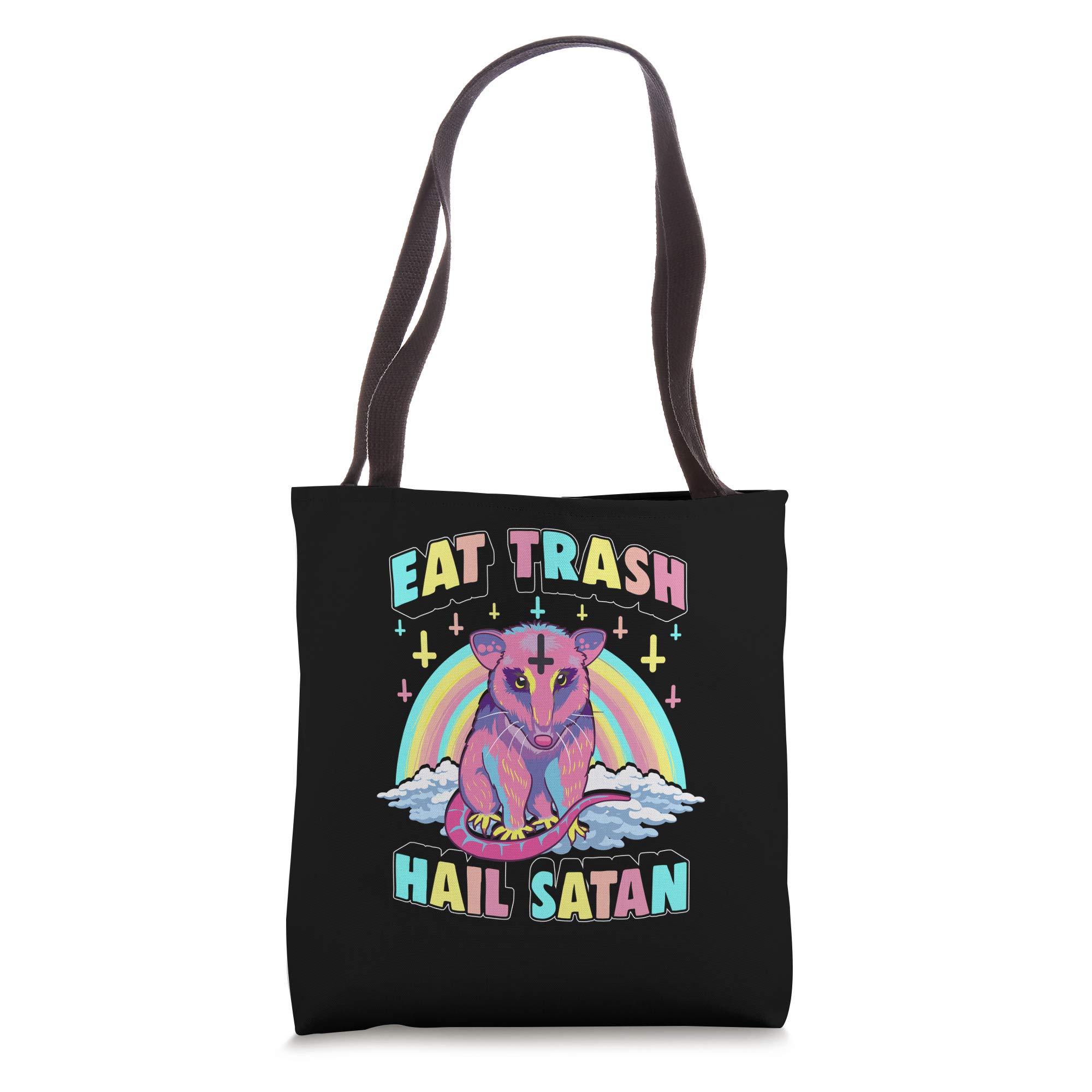 Eat Trash Hail Satan Kawaii Pastel Goth Possum Tote Bag