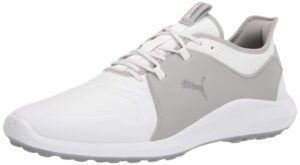 puma mens ignite fasten8 pro golf shoe, puma white-puma silver-high rise, 9.5 us