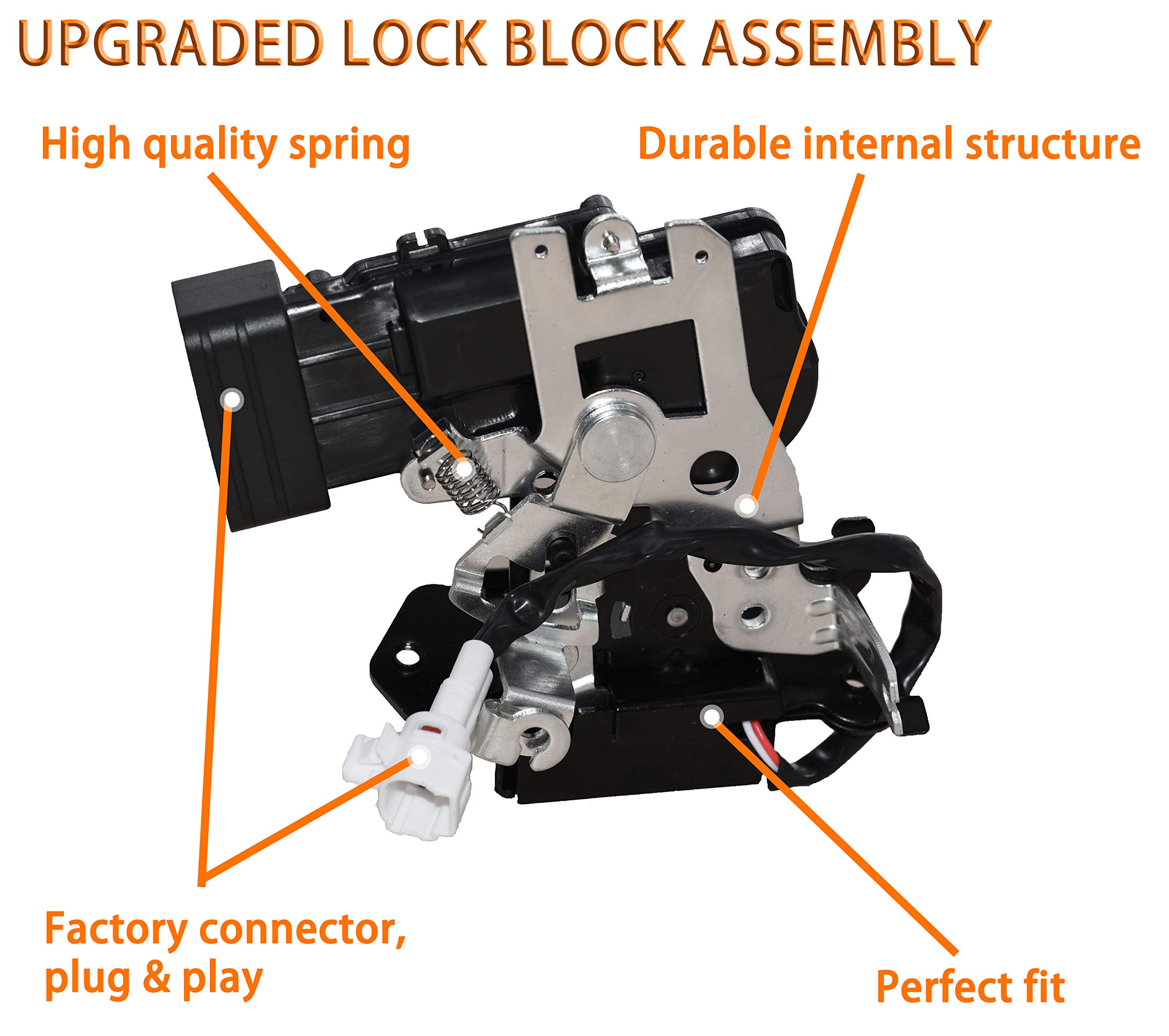 FOKES Liftgate Lock Actuator Rear Trunk Hatch Tailgate Latch with Actuator Compatible with Toyota Sequoia2001-2007, Rear Liftgate Latch Hatch Tailgate Trunk Lock Assy,Replaces# 69301-0C010 64680-0C010