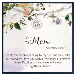 to my mom on wedding day gift for mom from daughter bride to mother gift from bride mother of the bride gift necklace