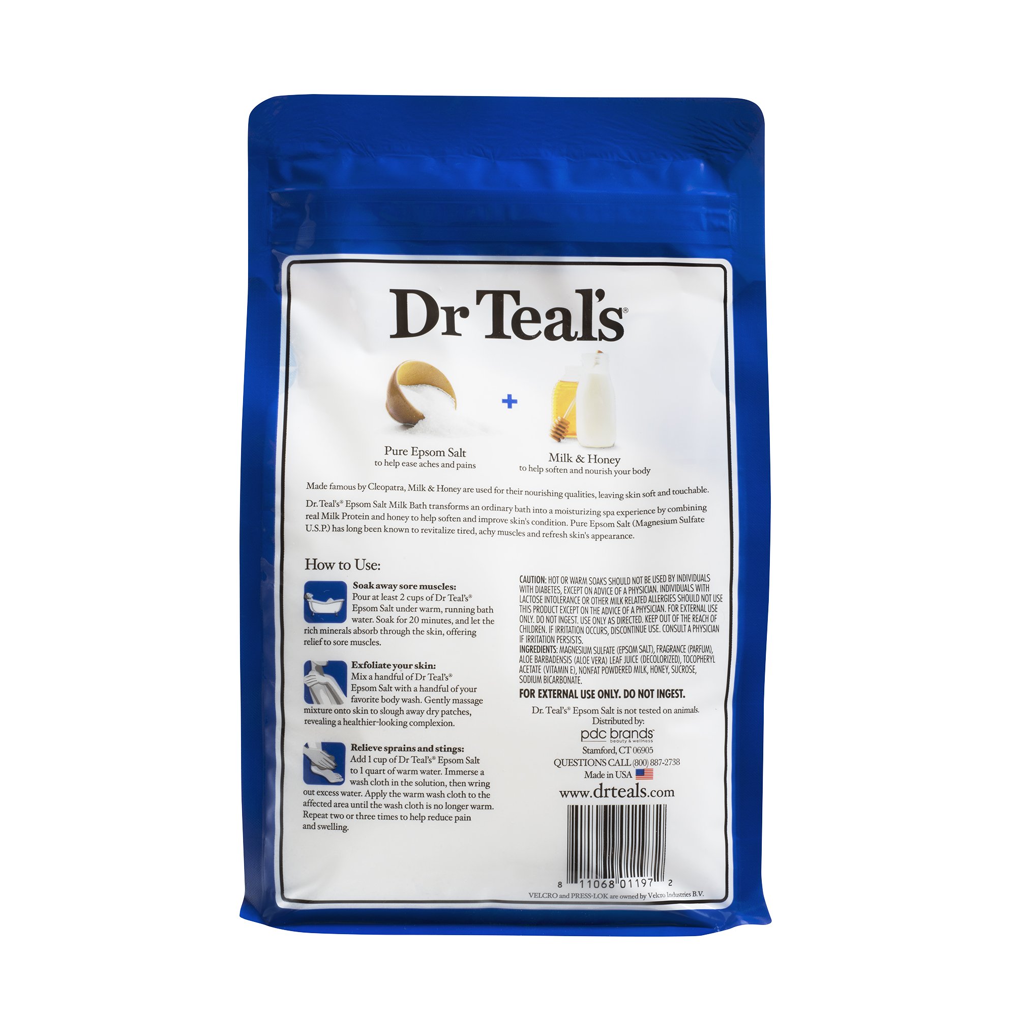 Dr Teal's Epsom Salt Bath Variety Gift Set (2 Pack, 3lb Ea.) - Relax & Relief Eucalyptus & Spearmint, Soften & Nourish Milk & Honey - Essential Oils Blended with Pure Epsom Salt Eases Pain & Stress