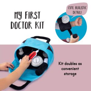 Talking Plush Toy Doctor Kit for Toddlers | Doctor Playset | Kid Doctor Set | Doctor Kit for Toddlers | Dr Kit | Includes Talking Blood Pressure Meter, Otoscope, Stethoscope, Thermometer & Syringe