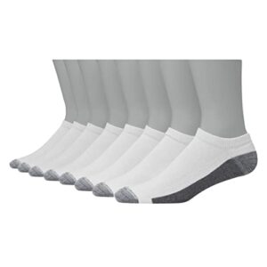 hanes mens max 6 and ultimate 8-pack ultra cushion freshiq odor control with wicking low cut socks, white, white - 8 pack, 6-12 us