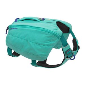 ruffwear, front range dog day pack, backpack with handle for hikes & day trips, aurora teal, large/x-large