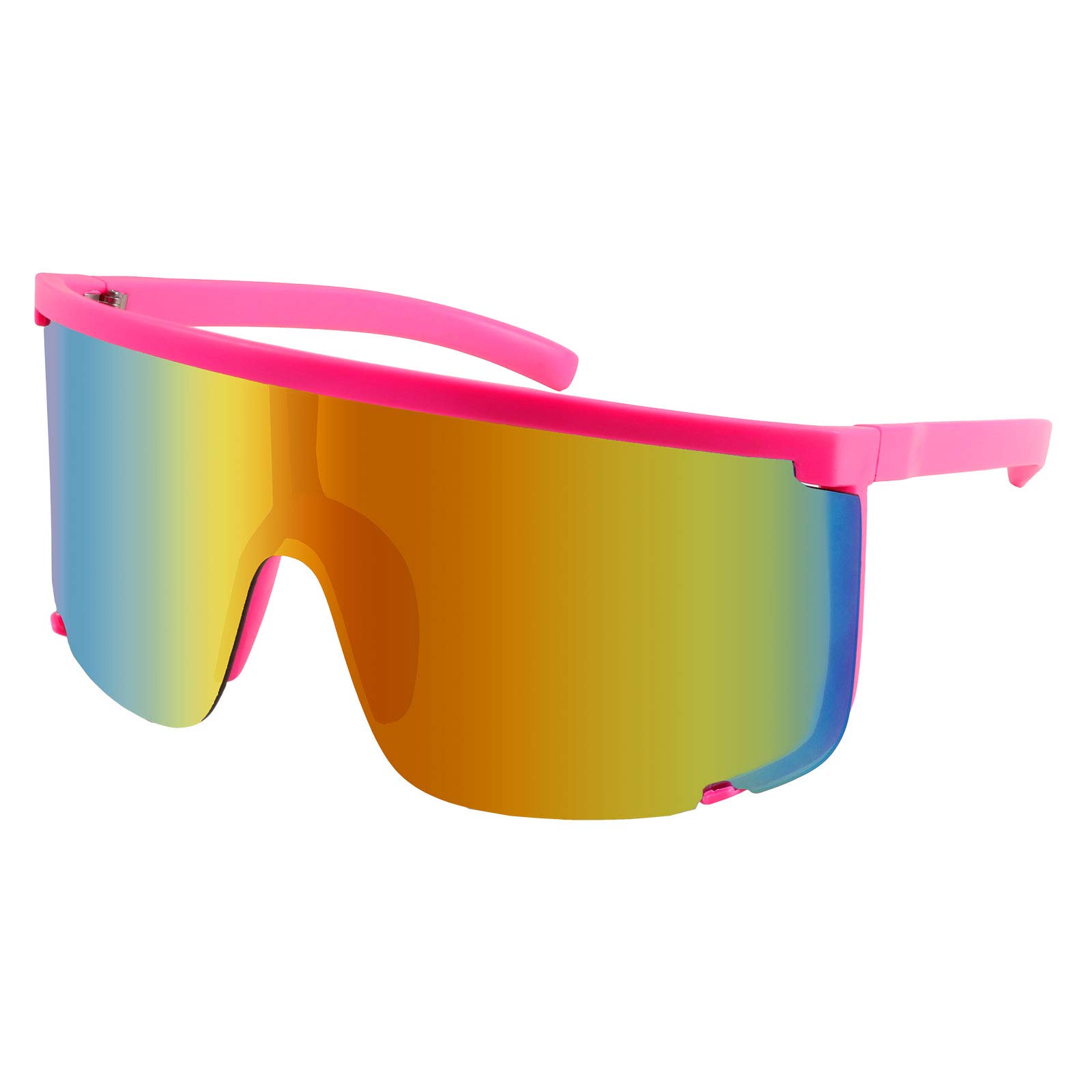 Karsaer Vision Shield Sunglasses for Men Women Oversized Neon 80s 90s Visor Shades Sports Style Outdoor Cycling Ski