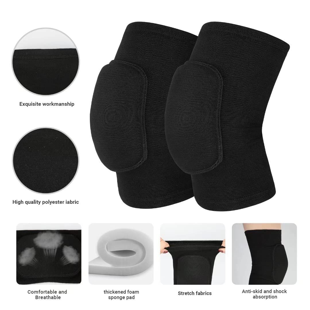 Mclako Knee Pads Knee Guards Soft Breathable Knee Pads Kids Knees Protective,Knee Braces for Volleyball Yoga Knee Pads Dance Knee Pads Knee Brace Knee Support for Men Knee Sleeves Full Black(L)