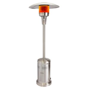 cuisinart coh-300 propane push start ignition, 47,000 btu burner, heats up to 200 sq. ft, 32" (l) x 85" (h), stainless steel outdoor patio heater