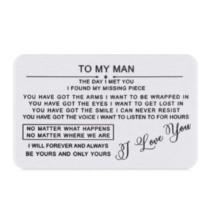 to my man wallet insert card valentines day gifts for boyfriend him birthday husband anniversary for fiance groom wedding engagement mini i love you note christmas stocking stuffers from girlfriend