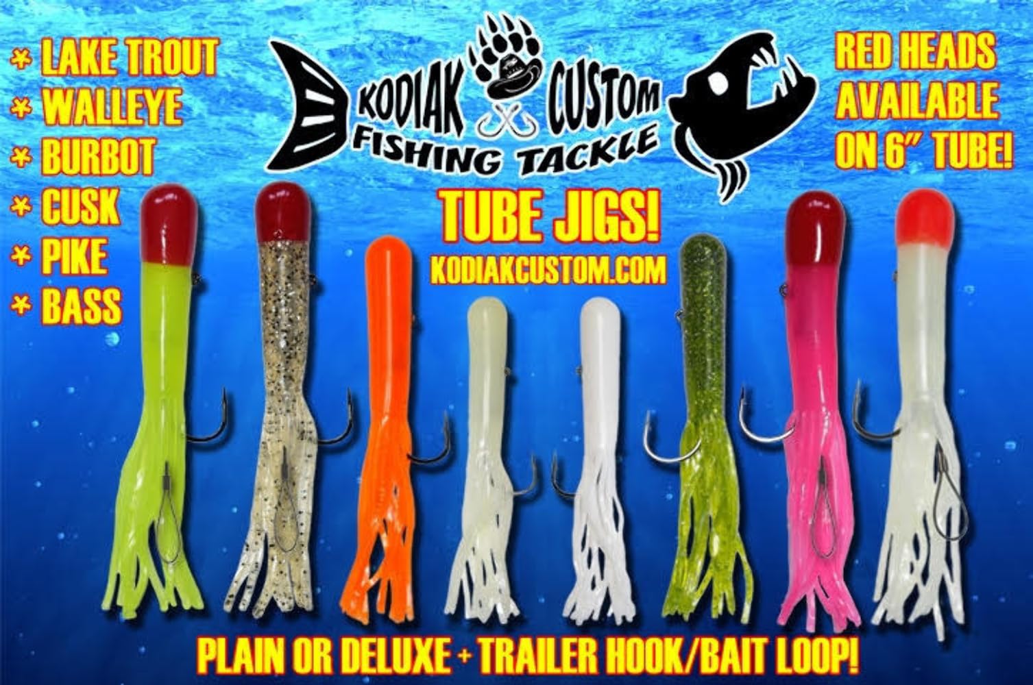 Kodiak 6" Tube Jig WH/RE 0.5oz