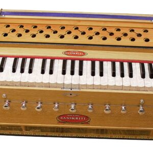 Harmonium by Maharaja Musicals, In USA, 9 Stops, 3 1/2 Octave, Double Reed, Coupler, Natural Color, Standard, Padded Bag, A440 Tuned, Musical Instrument Indian Sangeeta (PDI-AABG)