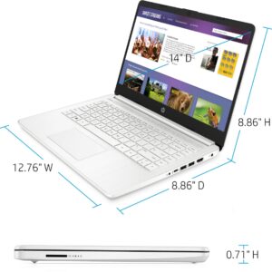 HP Newest 14" Touchscreen Laptop, Intel Dual-Core N4020, 16GB DDR4 RAM, 192GB Storage(64GB eMMC+128GB Micro SD), Webcam, 1Yr Office, Bundle with GalliumPi Mousepad (White)