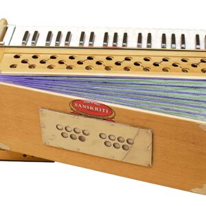 Harmonium by Maharaja Musicals, In USA, 9 Stops, 3 1/2 Octave, Double Reed, Coupler, Natural Color, Standard, Padded Bag, A440 Tuned, Musical Instrument Indian Sangeeta (PDI-AABG)