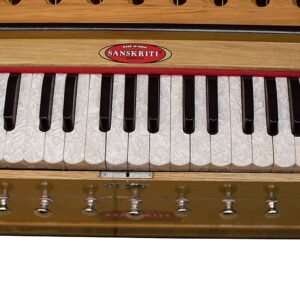 Harmonium by Maharaja Musicals, In USA, 9 Stops, 3 1/2 Octave, Double Reed, Coupler, Natural Color, Standard, Padded Bag, A440 Tuned, Musical Instrument Indian Sangeeta (PDI-AABG)