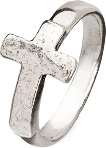 joolala 925 sterling silver simple design divine cross ring for women (7, silver)