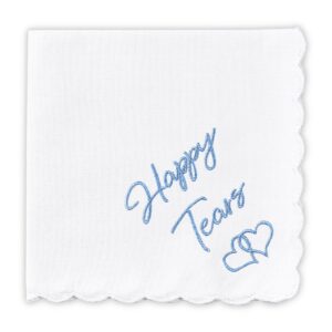 mother of the bride gifts something blue for bride on wedding day handkerchief i happy tears