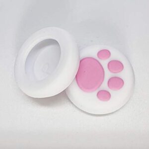 2PCS Analog Stick Thumb Stick Grips Thumbsticks Joystick Cap for PS5 PS4 Slim Pro PS3 Xbox one Xbox 360 PS2 Xbox one X S Elite DualShock 4 Switch Pro Wii U Controller White-Pink Paw