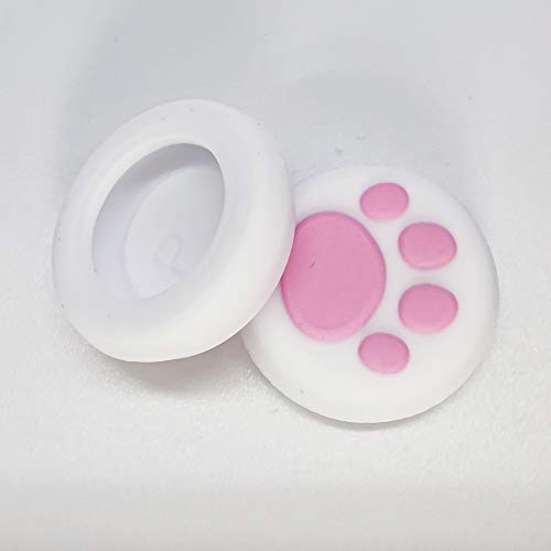 2PCS Analog Stick Thumb Stick Grips Thumbsticks Joystick Cap for PS5 PS4 Slim Pro PS3 Xbox one Xbox 360 PS2 Xbox one X S Elite DualShock 4 Switch Pro Wii U Controller White-Pink Paw