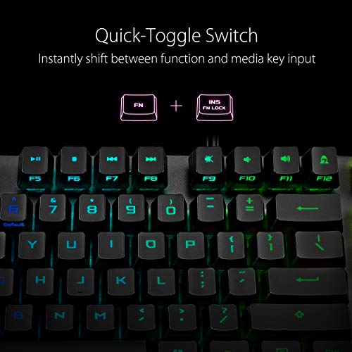 ASUS ROG Strix Scope RX Gaming Mechanical Keyboard, Red Optical Switches, USB 2.0 Passthrough, 2X Wider Ctrl Key, Aura Sync, Armoury Crate RGB Lighting, Black