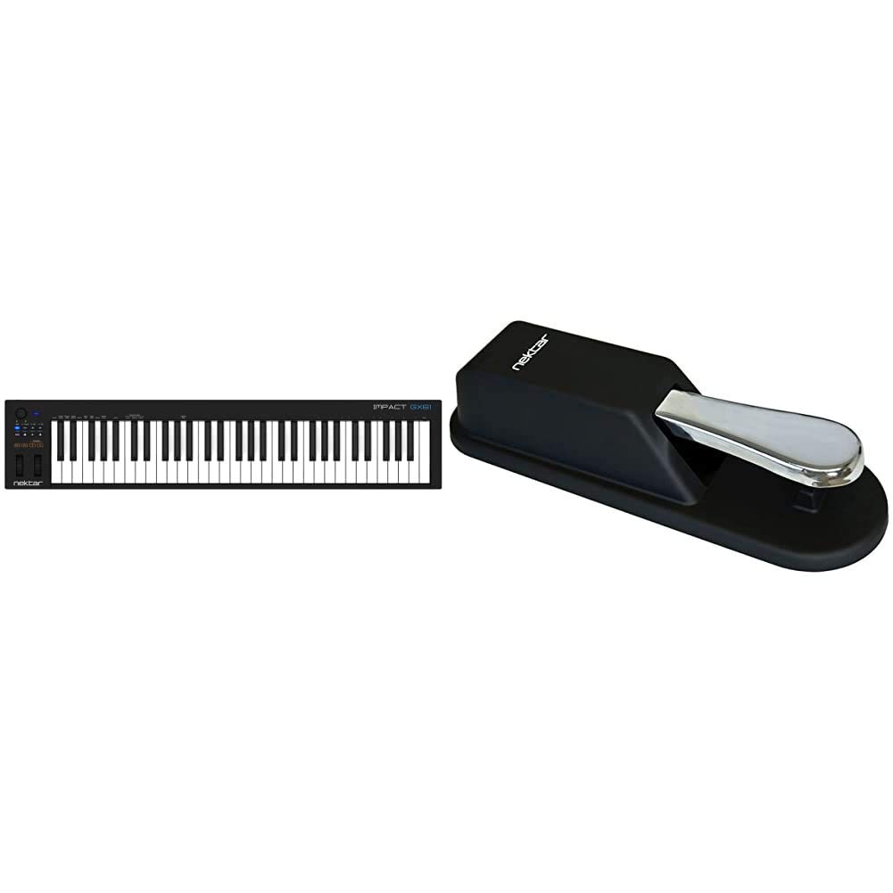 Nektar, 61-Key Impact GX61 Controller Keyboard & Nektar Sustain Pedal, 3.15 x 3.86 x 11.42 inches (NP-2)