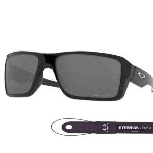 Oakley Double Edge OO9380 938008 66MM Polished Black/Prizm Black Polarized Rectangular Sunglasses for Men + BUNDLE Accessory Leash Kit + BUNDLE with Designer iWear Eyewear Kit