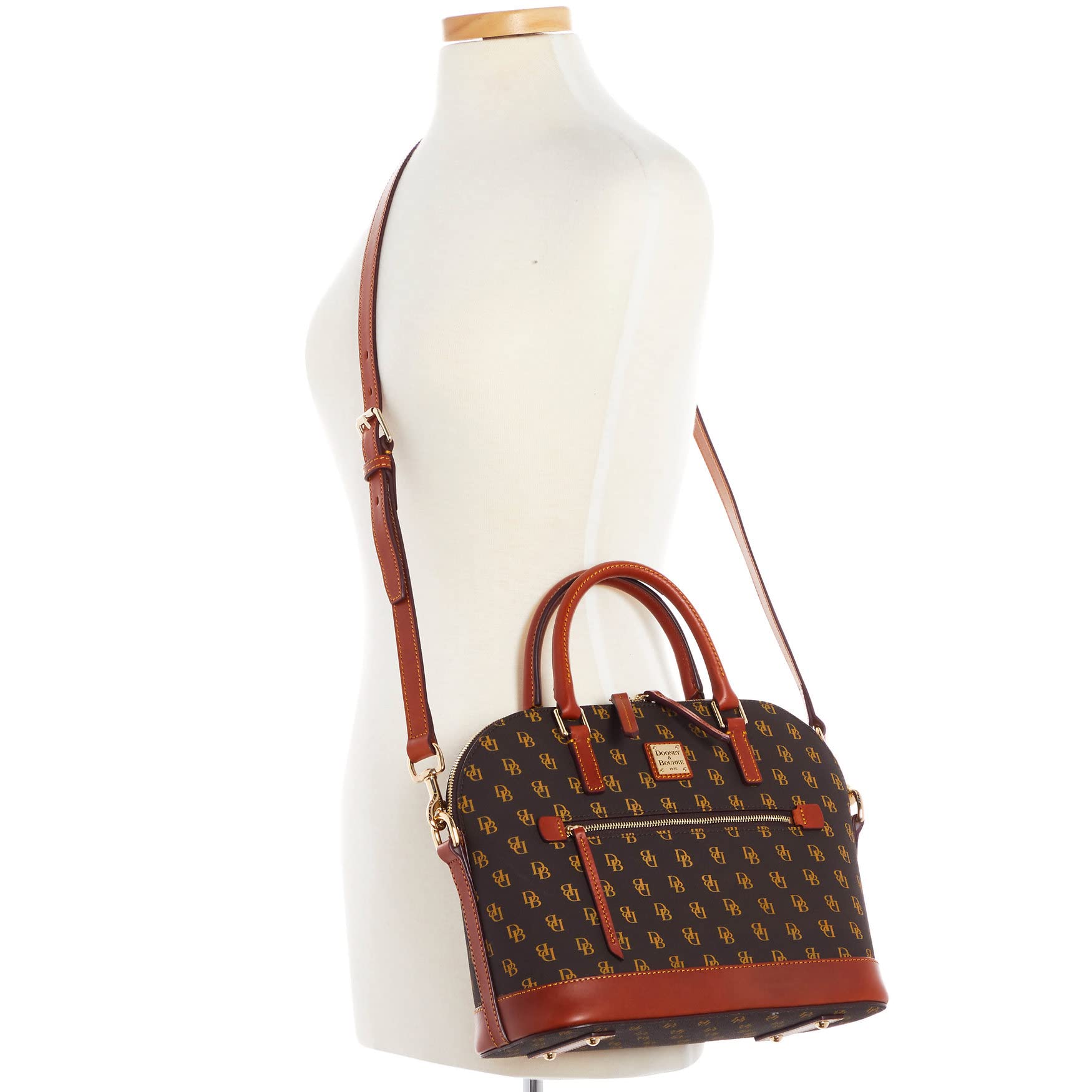 Dooney & Bourke Handbag, Gretta Domed Zip Satchel - Brown Tmoro