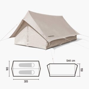 Naturehike Cotton Retro Tent Outdoor Glamping Camping Cabin Tent (Extend 5.6)