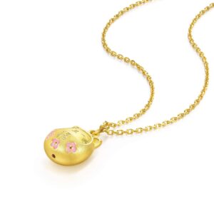 CHOW SANG SANG Chinese Gifting Collection 999 24K Solid Gold Maneki Neko Lucky Cat Pendant for Women 92025P [Not Include the-Necklace]