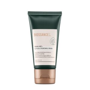 biossance squalane + glycolic renewal mask. all-in-one peel, exfoliator and mask with ahas to minimize fine lines, discoloration and look of enlarged pores (2.5 ounces)