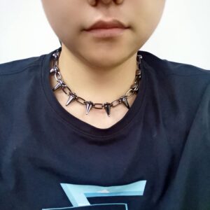 Reaowazo Spike Chokers for Women Choker Goth Necklaces Mens Chain Choker Collar Punk Streetwear Handmade Adjustable Vintage Rivet Jewelry Black