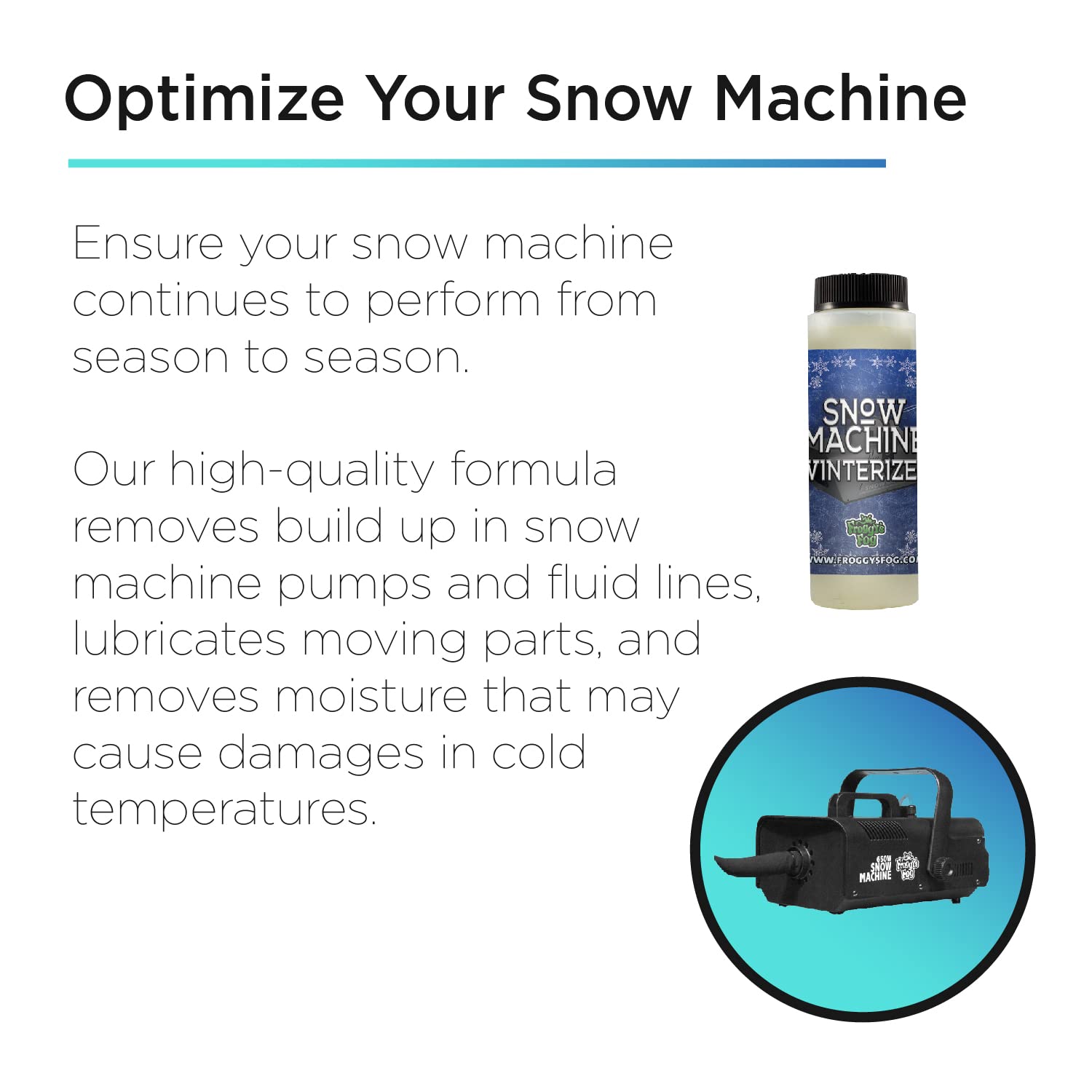 Snow Machine Cleaner and Winterizer for Artificial Snow Machines | Maintain Reliability and Improve Snow Machine Performance