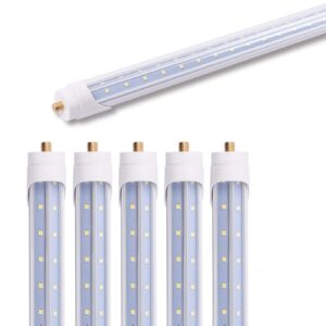 wahadi 6-pack 6ft 40w t8 led tube light daylight white 6000k with dual-row led chips fa8 single pin base clear cover 6 foot led bulbs to replace t8 t10 t12 fluorescent light, etl listed