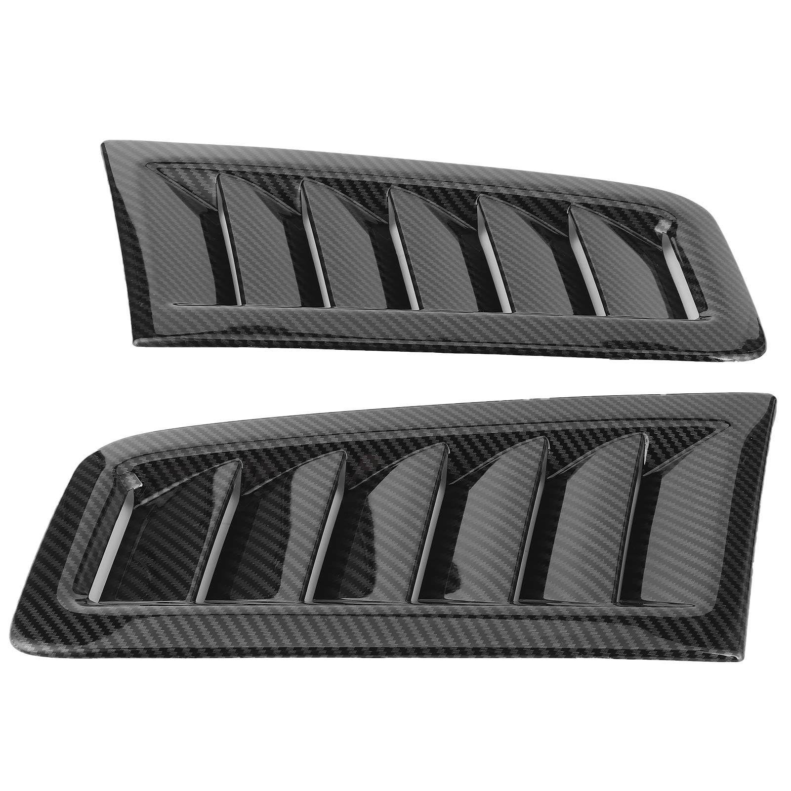 hood vents for cars - Qiilu 2 pcs Car Bonnet Vents, Universal Bonnet Air Vents Engine Hood Car Exterior Parts Fit for Focus RS MK2 Style(Carbon Fiber Color)