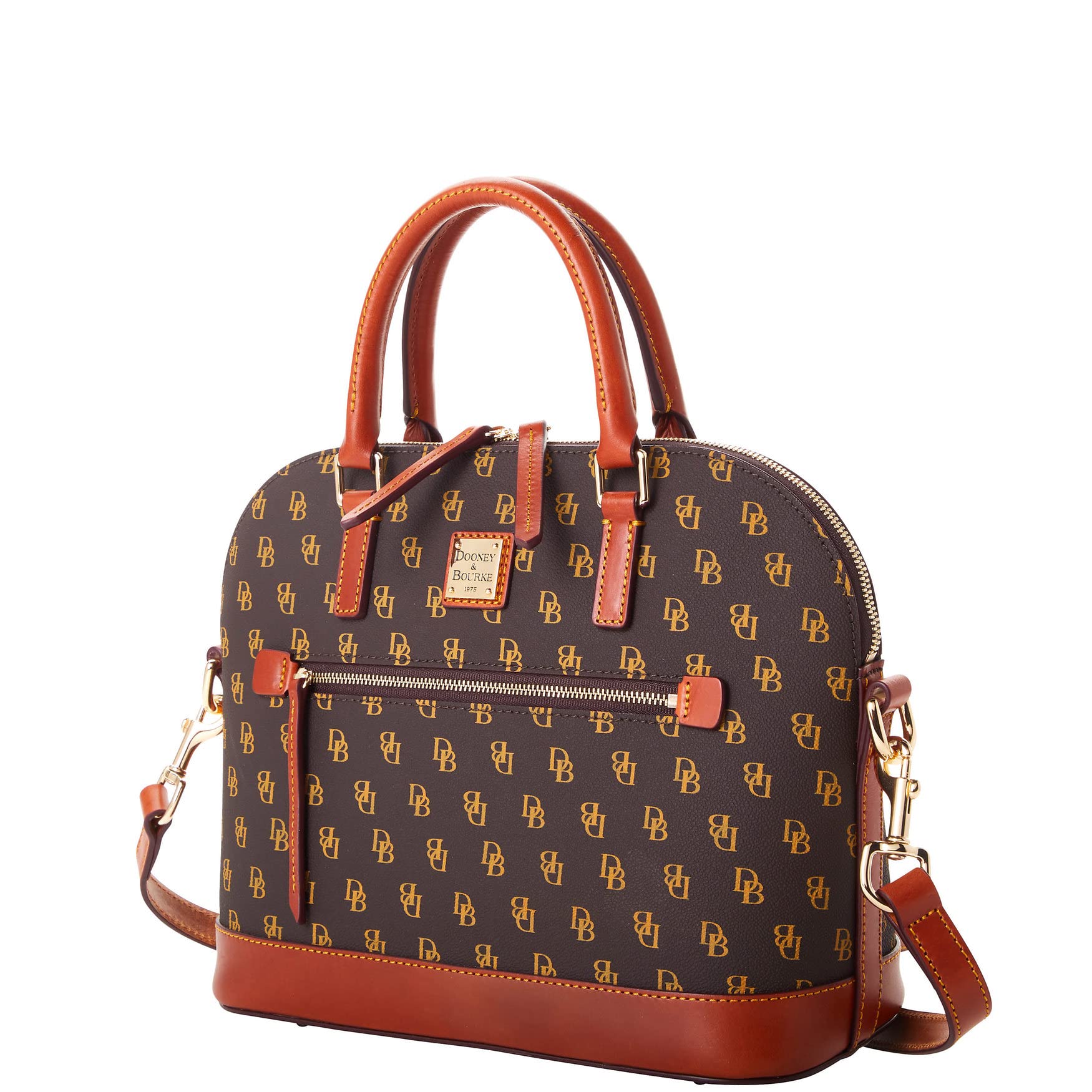 Dooney & Bourke Handbag, Gretta Domed Zip Satchel - Brown Tmoro