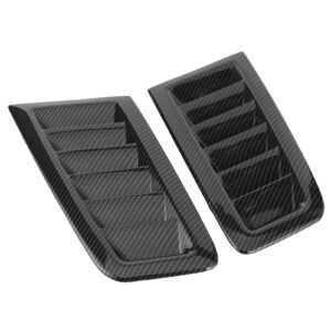 hood vents for cars - Qiilu 2 pcs Car Bonnet Vents, Universal Bonnet Air Vents Engine Hood Car Exterior Parts Fit for Focus RS MK2 Style(Carbon Fiber Color)