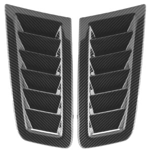 hood vents for cars - qiilu 2 pcs car bonnet vents, universal bonnet air vents engine hood car exterior parts fit for focus rs mk2 style(carbon fiber color)