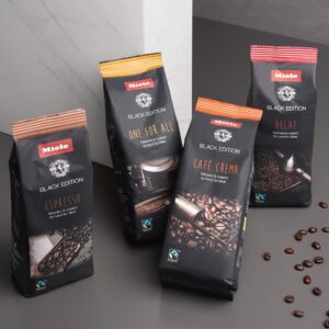 Miele Black Edition One For All Hand-Selected & Hand-Roasted Whole Coffee Beans - USDA Organic, Fair Trade Certified - 8.8 oz (250g)