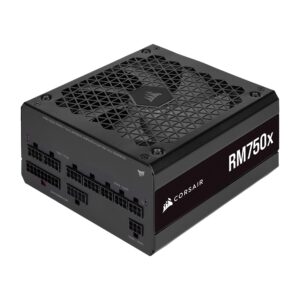 corsair rm750x fully modular atx power supply - 80 plus gold - low-noise fan - zero rpm - black