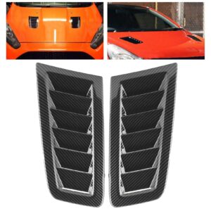 hood vents for cars - Qiilu 2 pcs Car Bonnet Vents, Universal Bonnet Air Vents Engine Hood Car Exterior Parts Fit for Focus RS MK2 Style(Carbon Fiber Color)