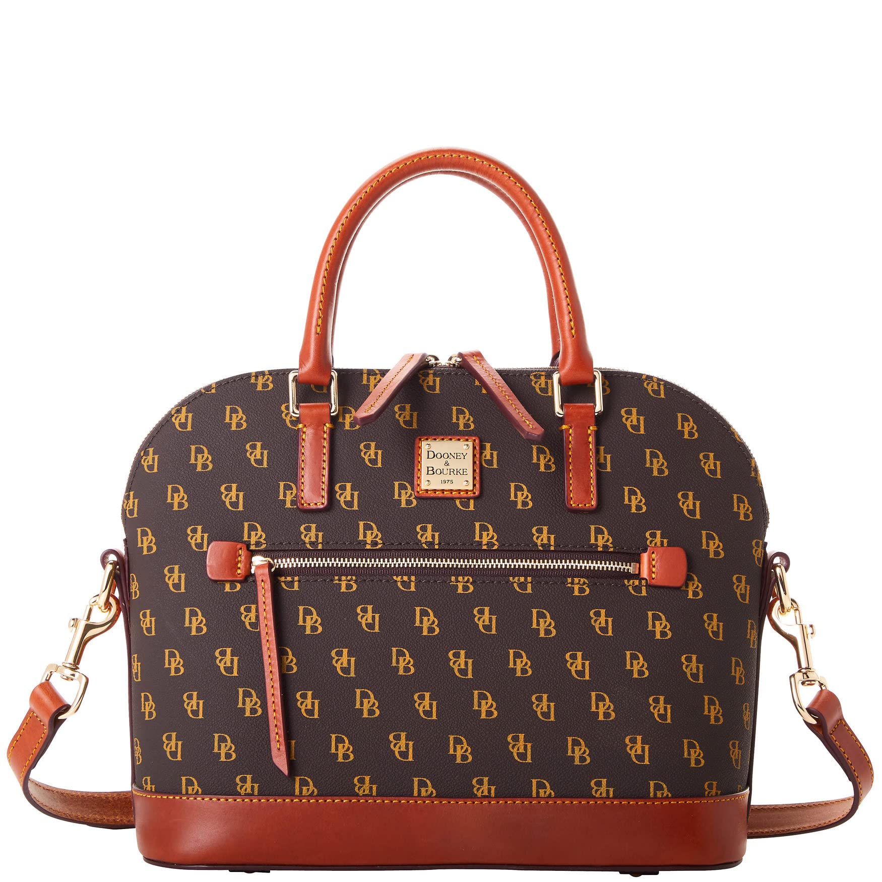 Dooney & Bourke Handbag, Gretta Domed Zip Satchel - Brown Tmoro