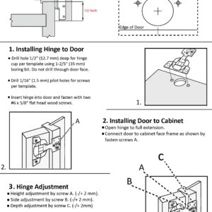 Berta (40 Pieces) 1/2 inch Overlay Soft Closing Face Frame Cabinet Hinges, 105 Degree 6-Ways 3-Cam Adjustment Concealed Kitchen Cabinet Door Hinges with Screws (1/2 in. Overlay, 40 Pieces)