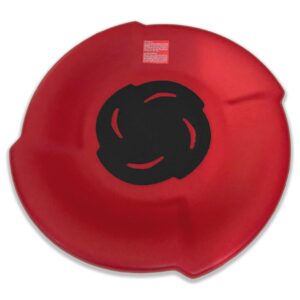 flexible flyer roto-molded snow saucer sled for kids and adults. round slider disc, red, 27 inches