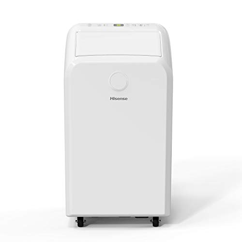 Hisense Portable Air Conditioner 8,000 BTU Cooling Dehumidifier Fan for Rooms up to 350 sq.ft, Remote Control, Long Distance Air Flow, White