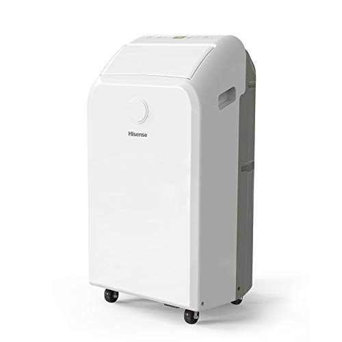 Hisense Portable Air Conditioner 8,000 BTU Cooling Dehumidifier Fan for Rooms up to 350 sq.ft, Remote Control, Long Distance Air Flow, White