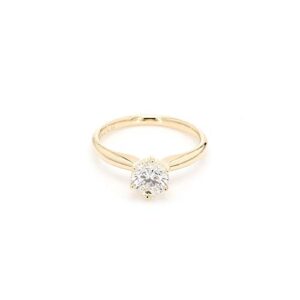 14k yellow gold lab-grown diamond solitaire wedding engagement ring (1/2 cttw, i-j color, vs2-si1 clarity) size 6