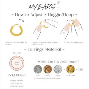 MYEARS Women Huggie Hoop Earrings Gold Initial F Sleeper 14K Gold Filled Small Simple Delicate Handmade Hypoallergenic Personalized Jewelry Gift