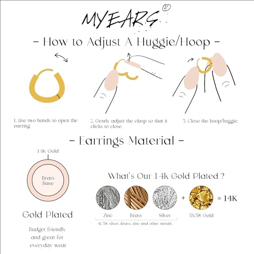 MYEARS Women Huggie Hoop Earrings Gold Initial F Sleeper 14K Gold Filled Small Simple Delicate Handmade Hypoallergenic Personalized Jewelry Gift